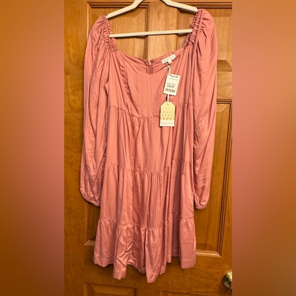 Beyond Words Co | Dresses | Beyond Words Tiered Cottage Core Dusty Rose ...